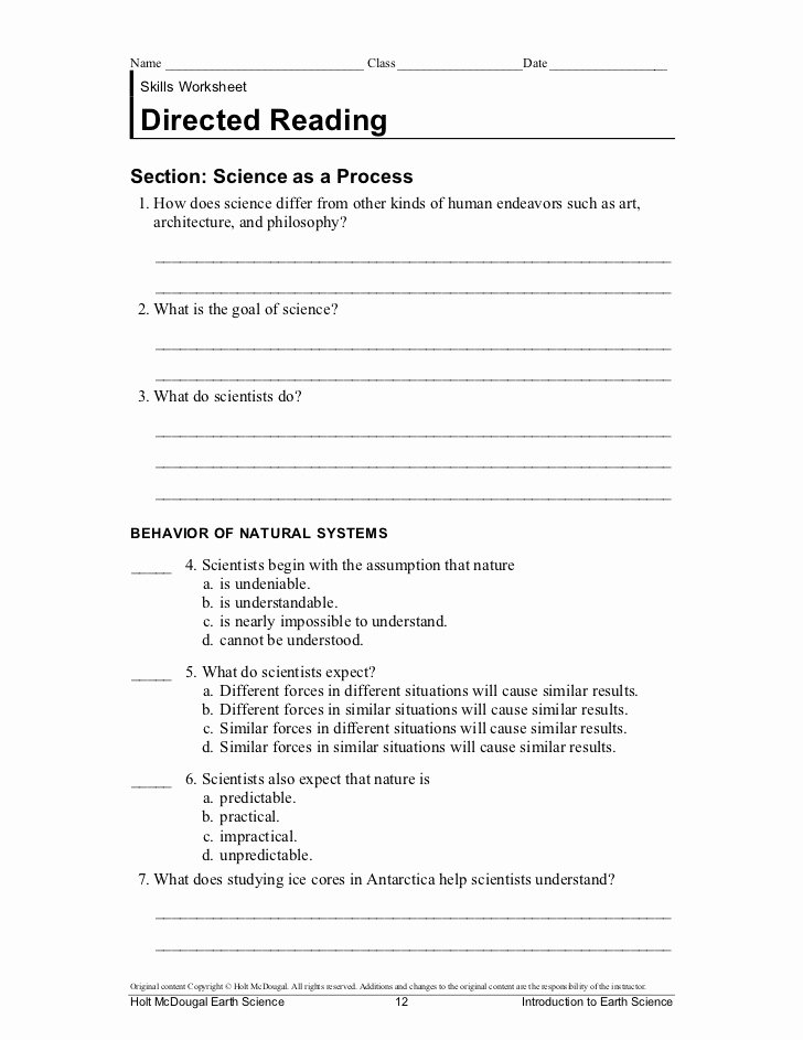 Skills Worksheet Math Skills Answer Key