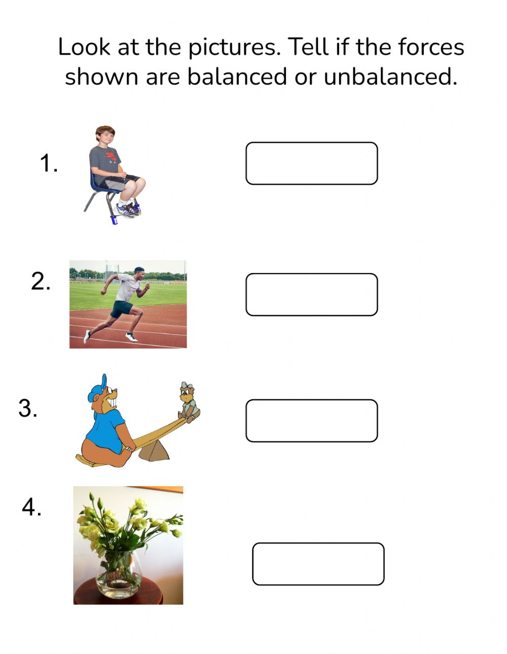Physical Science Balanced And Unbalanced Forces Worksheet ... Physical Science Balanced And Unbalanced Forces Worksheet ...